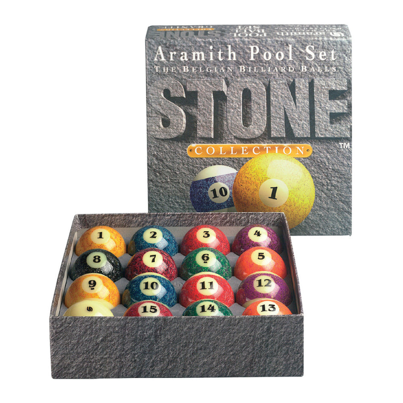 Aramith Stone Collection Billiard Ball Set – Cue & Case