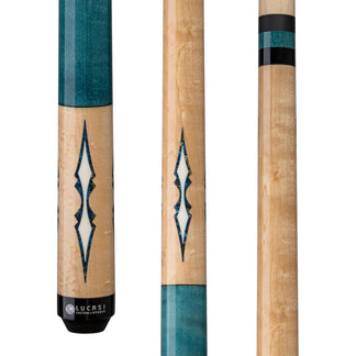 Lucasi Custom Walnut Birdseye & Aquamarine/Off-White Wrapless Cue – Cue ...