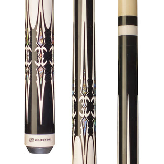 Players Black & White Wrapless Cue – Cue & Case