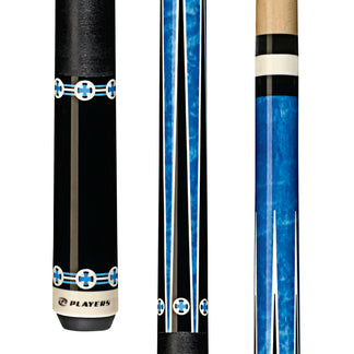 Players Blue Maple Cue with Black Linen Wrap – Cue & Case