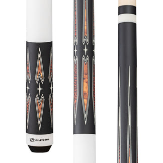 Players Matte Black & White Wrapless Cue – Cue & Case