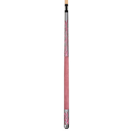 Players Pink Flames Cue with Soft Suede Wrap – Cue & Case