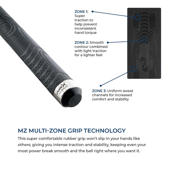 Pure X Matte Black & Imitation Bone Cue with MZ Grip – Cue & Case
