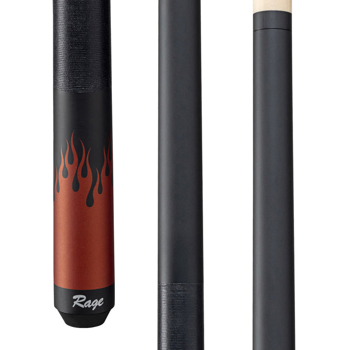 Rage Black Flames Cue with Black Linen Wrap – Cue & Case