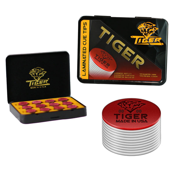 Tiger Laminated Tip – Cue & Case